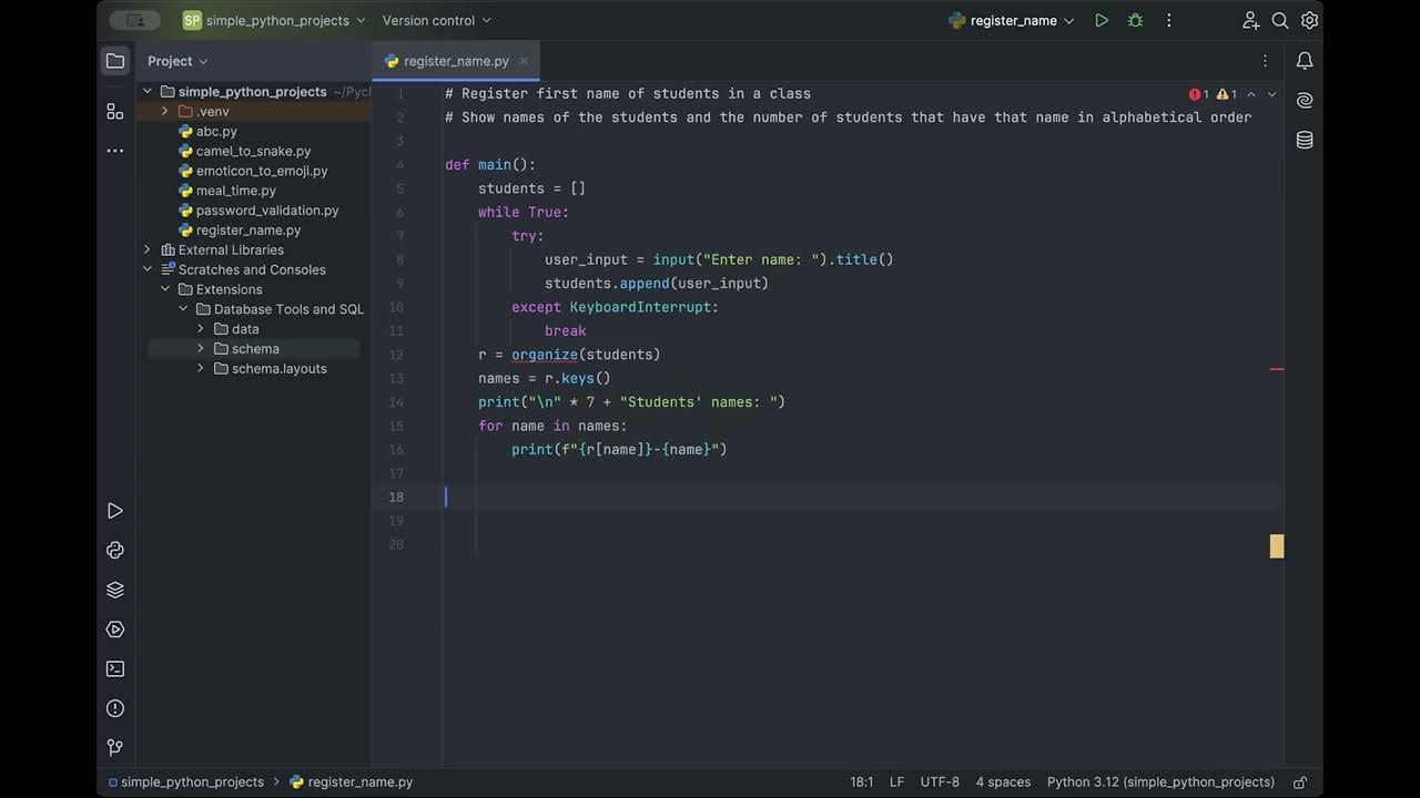 Registering names (using Python) - YouTube
