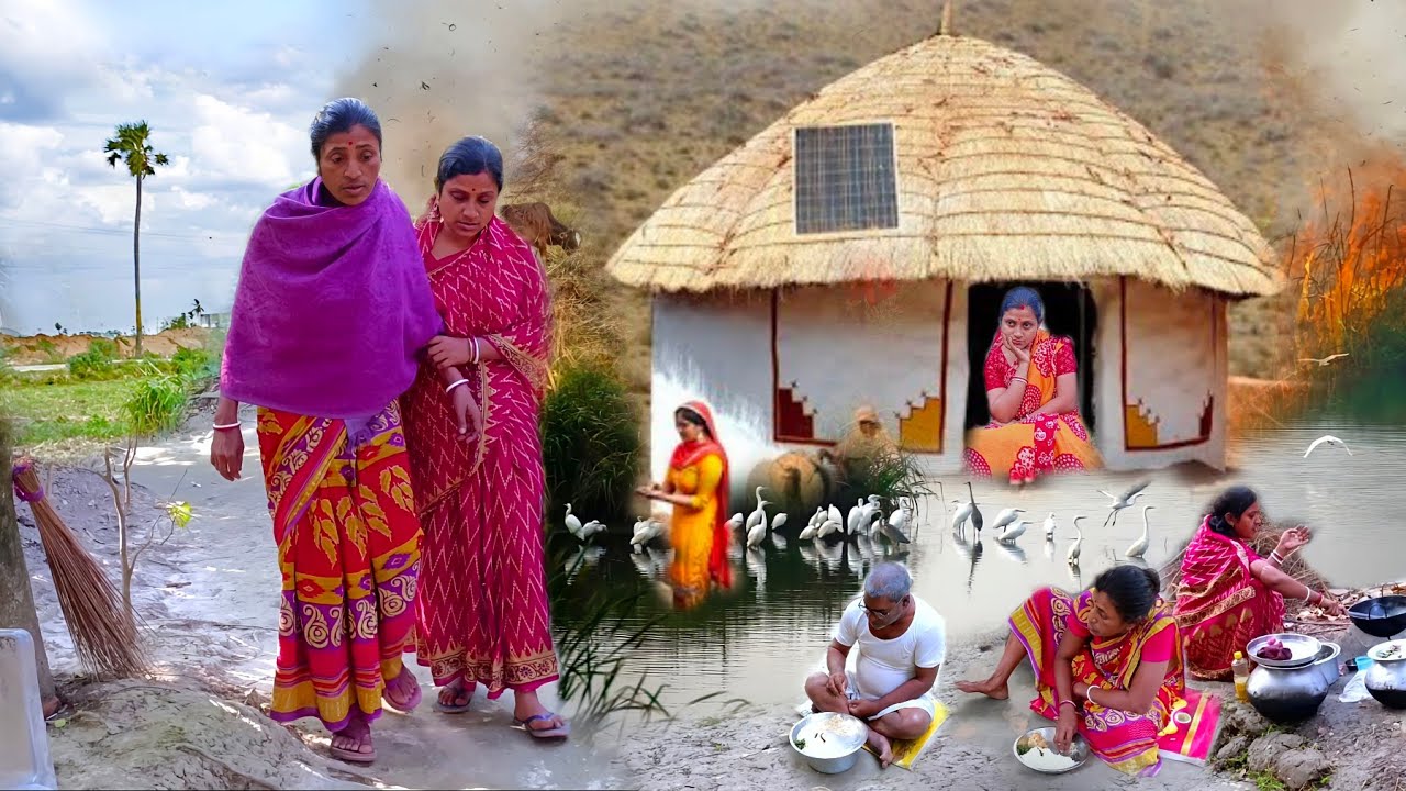 Village Life। Village Women Morning Routine In Winter Fog। Indian ...