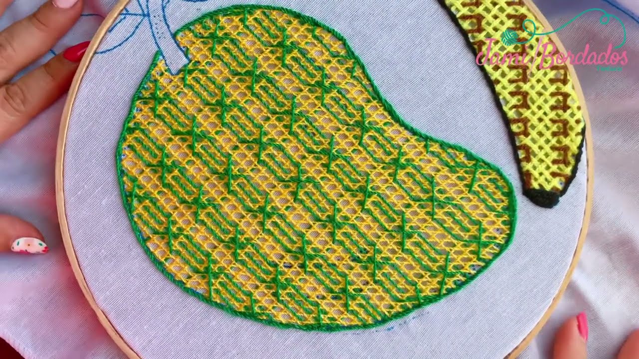 172. Bordado Fantasía Mango 6 / Hand Embroidery Mango 🥭 with Fantasy ...