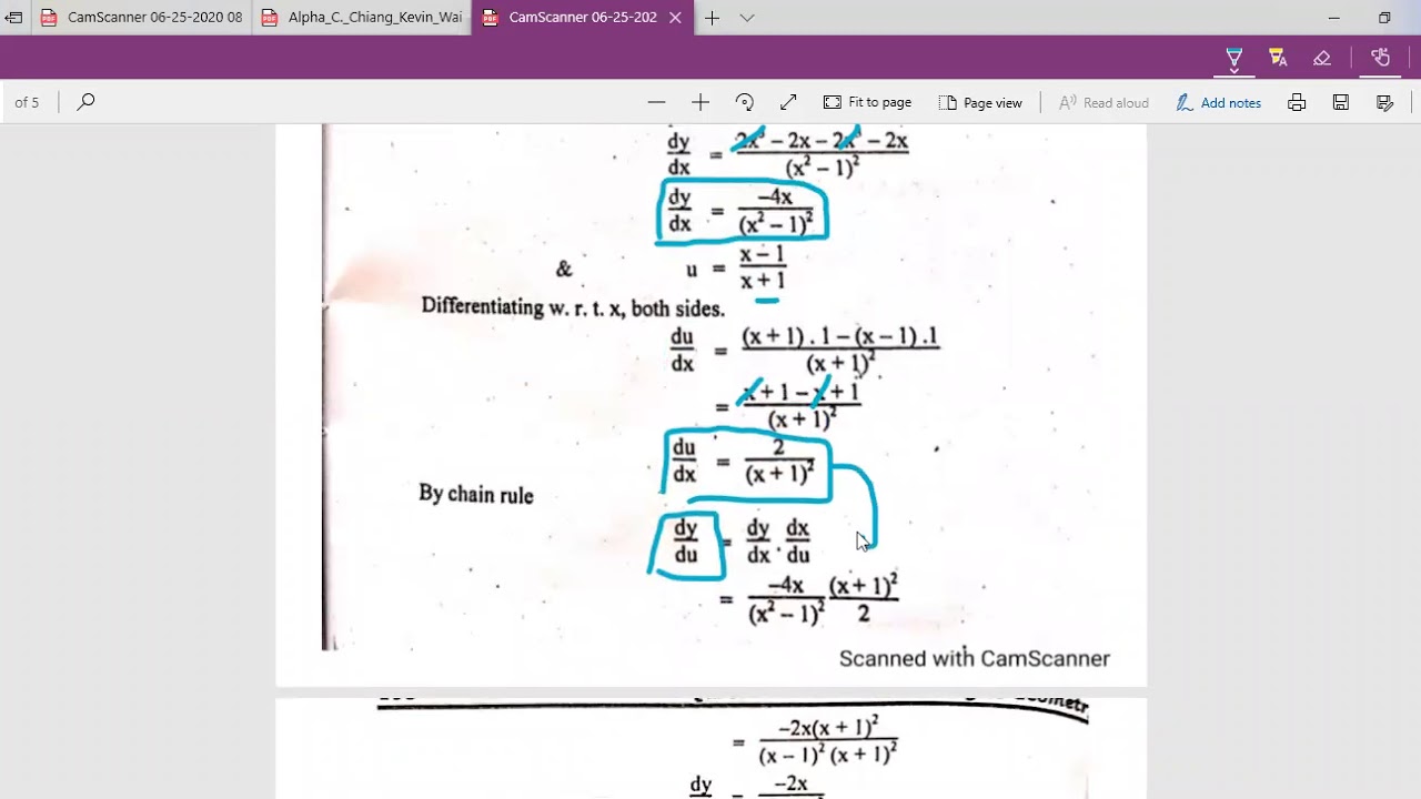 Differentiation of a function with respect to another function by chain ...