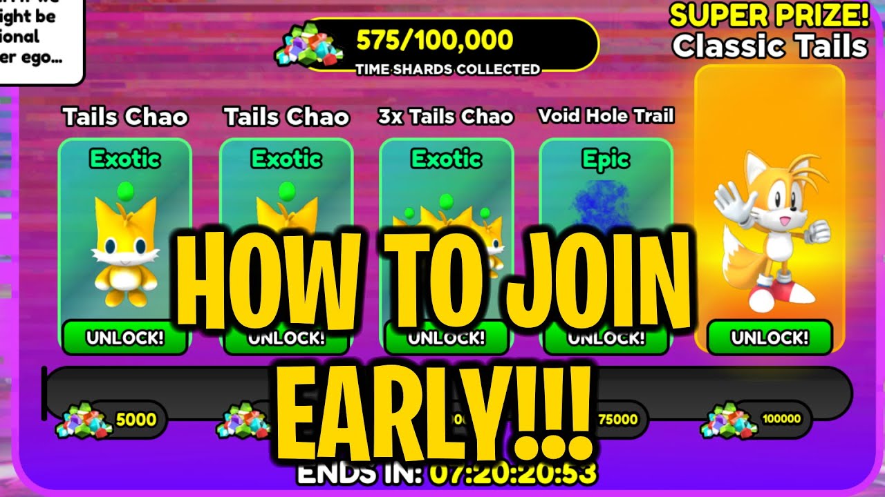 HOW TO JOIN CLASSIC TAILS EVENT EARLY!!! IN SONIC SPEED SIMULATOR ...