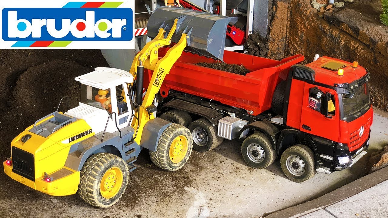 Amazing RC Bruder toys - Truck and Front loader at work! - YouTube