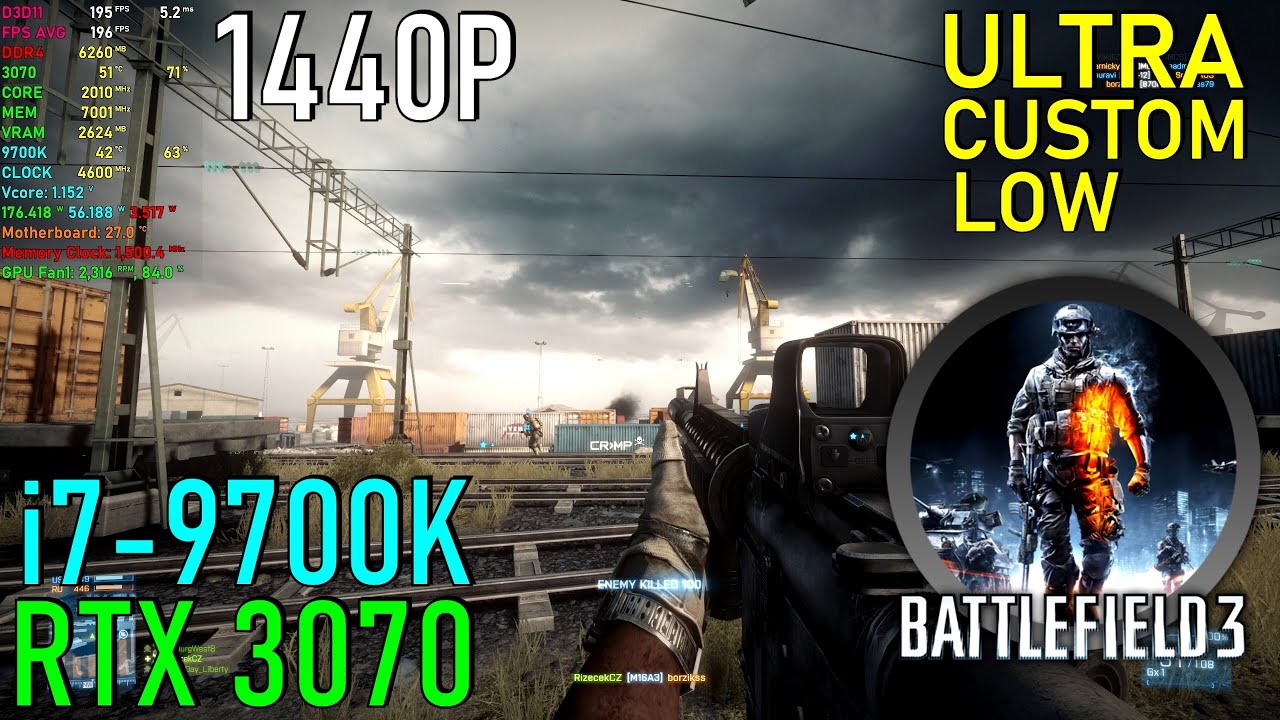 Battlefield 3 RTX 3070 & 9700K - Max Settings 1440P - YouTube