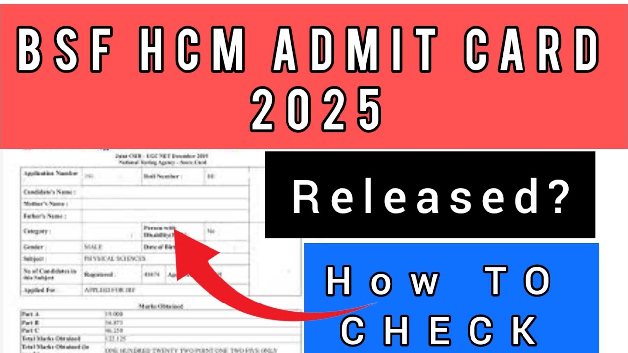 BSF HCM Admit Card 2025 | How To Check BSF HCM Admit Card 2025 | - YouTube