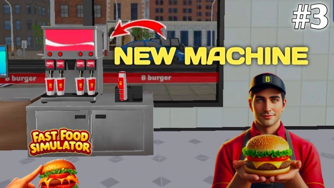 I PURCHASE A DRINK DISPENSER ANDROID GAMEPLAY IN [ BURGER SIMULATOR ] #3 - YouTube