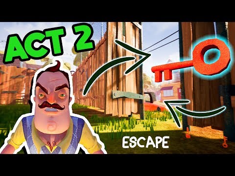 Hello Neighbor Act 2 - How to find Red Key to Escape (Easiest Walkthrough)