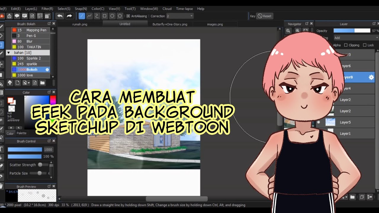 Tutorial membuat efek background sketchup di webtoon - YouTube