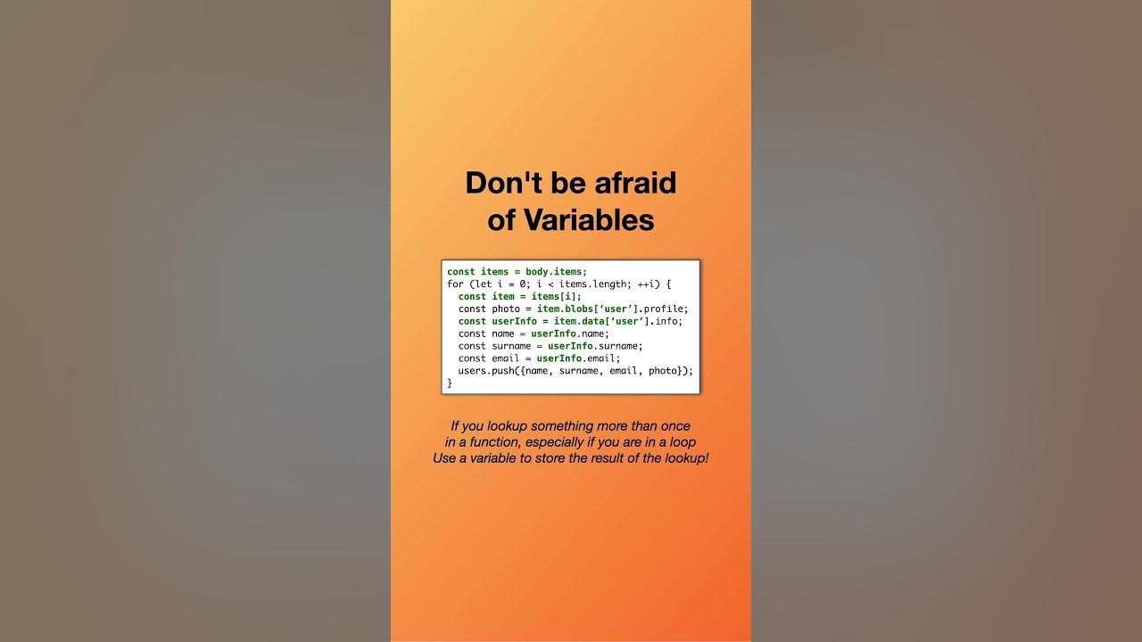 Javascript Mistakes Dont Be Afraid Of Variables Avoid Same Lookups And Speedup Your Code Youtube