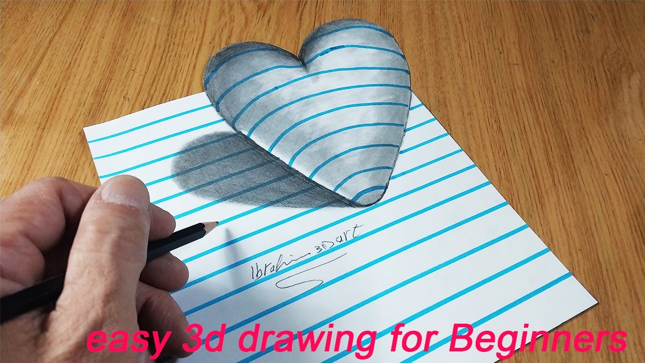 How To Draw A 3d Heart Easy