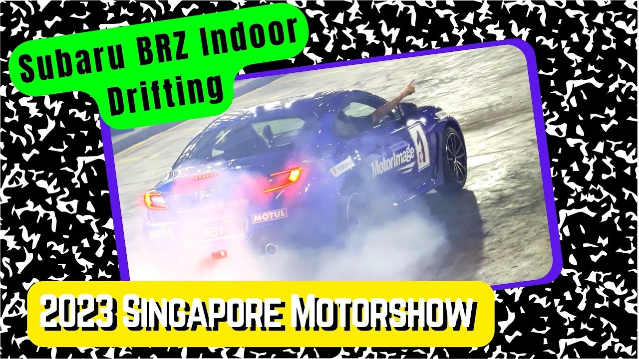 Singapore Motor Show Subaru BRZ Drifting in Indoor Carpark Tire Burning ...