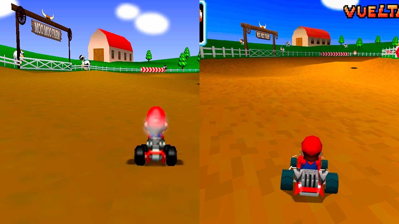 Mario Kart | Moo Moo Farm | N64 VS DS | COMPARISON - YouTube