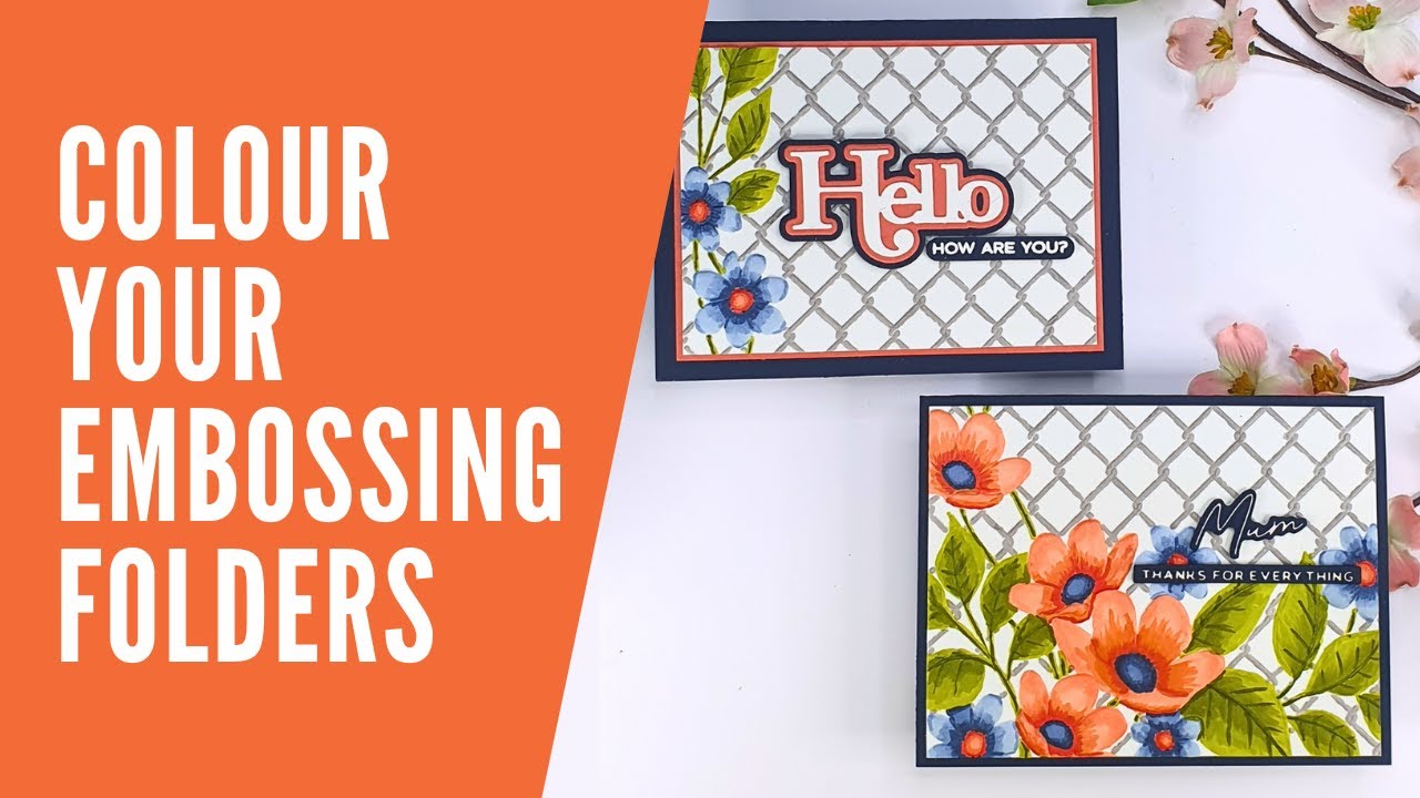Colour Your Embossing Folders - 1 Panel, 2 Beautiful Cards! - YouTube