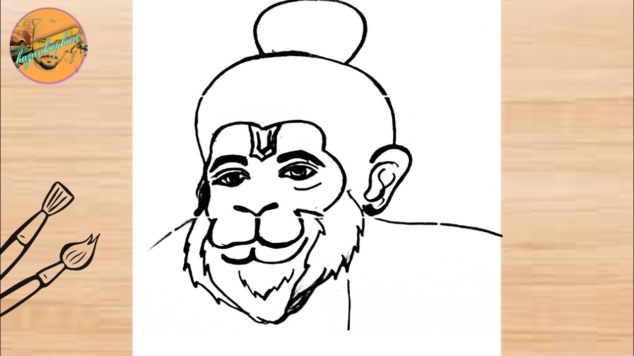 Hanuman face drawing easy || How To Draw Lord Hanuman Face - YouTube