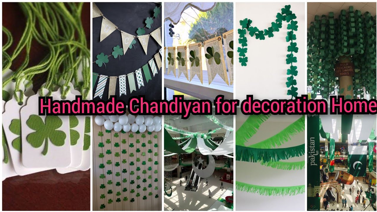 14 August Paper Wall Handmade jhandiyan | Wall decor ideas For 14 ...