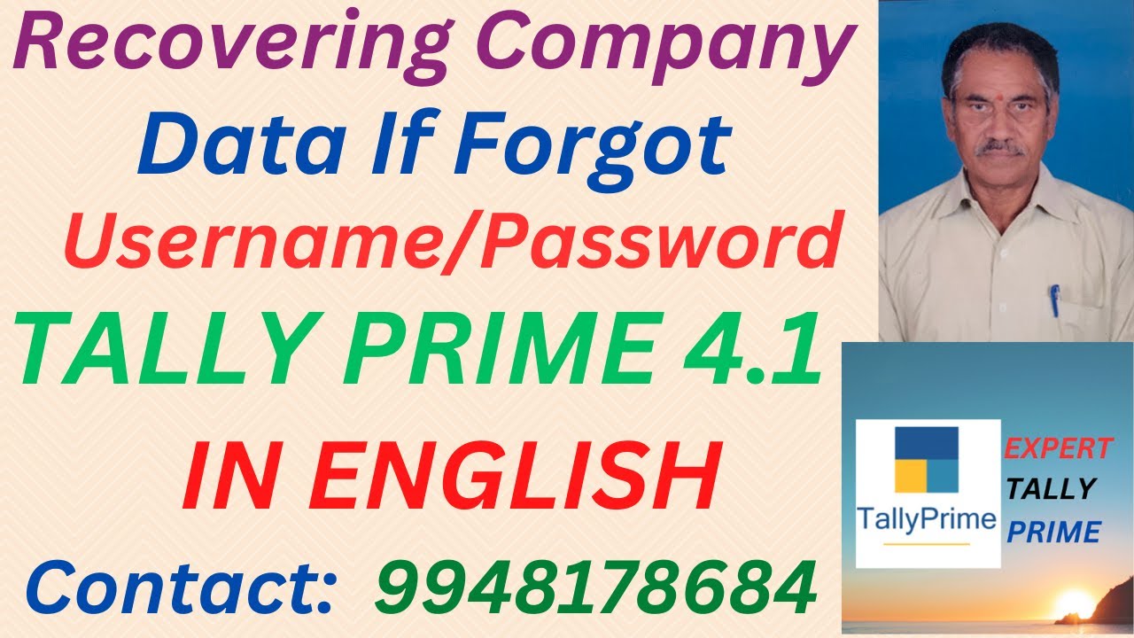 159. HOW TO ACCESS DATA IF FORGOT USERNAME/PASSWORD IN TALLY PRIME 4.1 ...