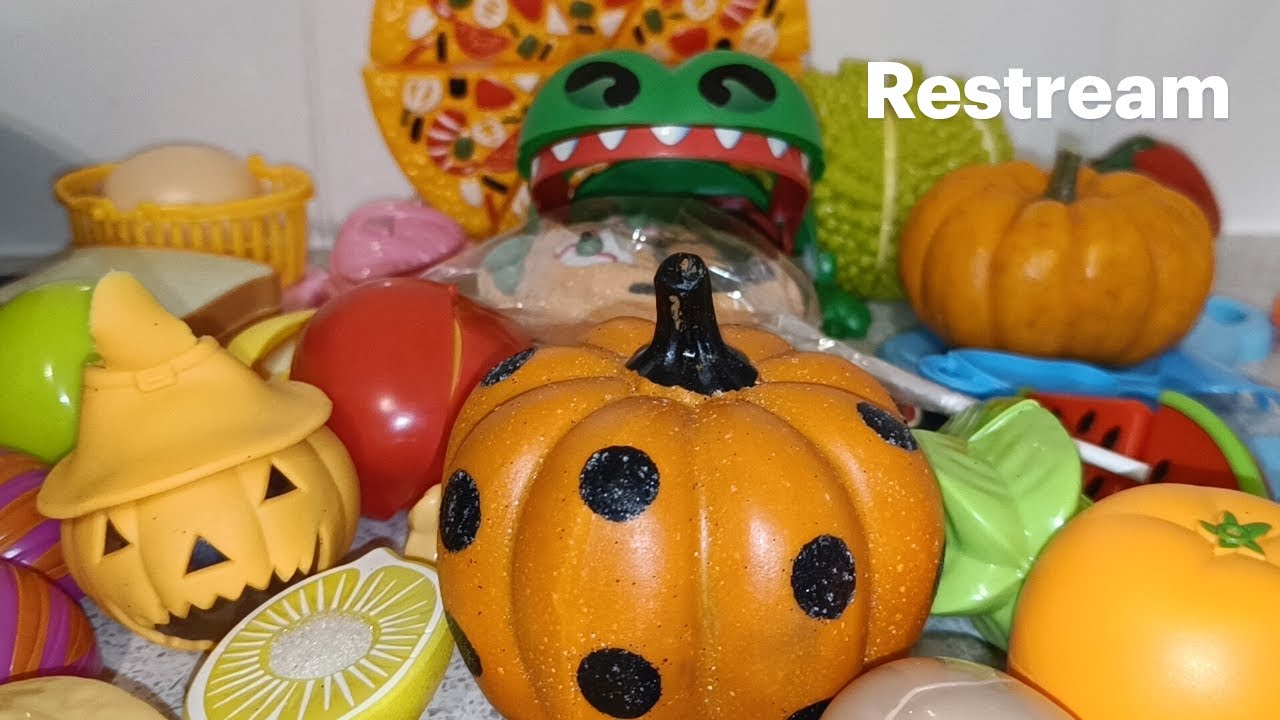 🔴LIVE NOW!#ASMR PLAYING CUTTING HALLOWEN FOOD🥧THE MOST STINKY TOYS ...