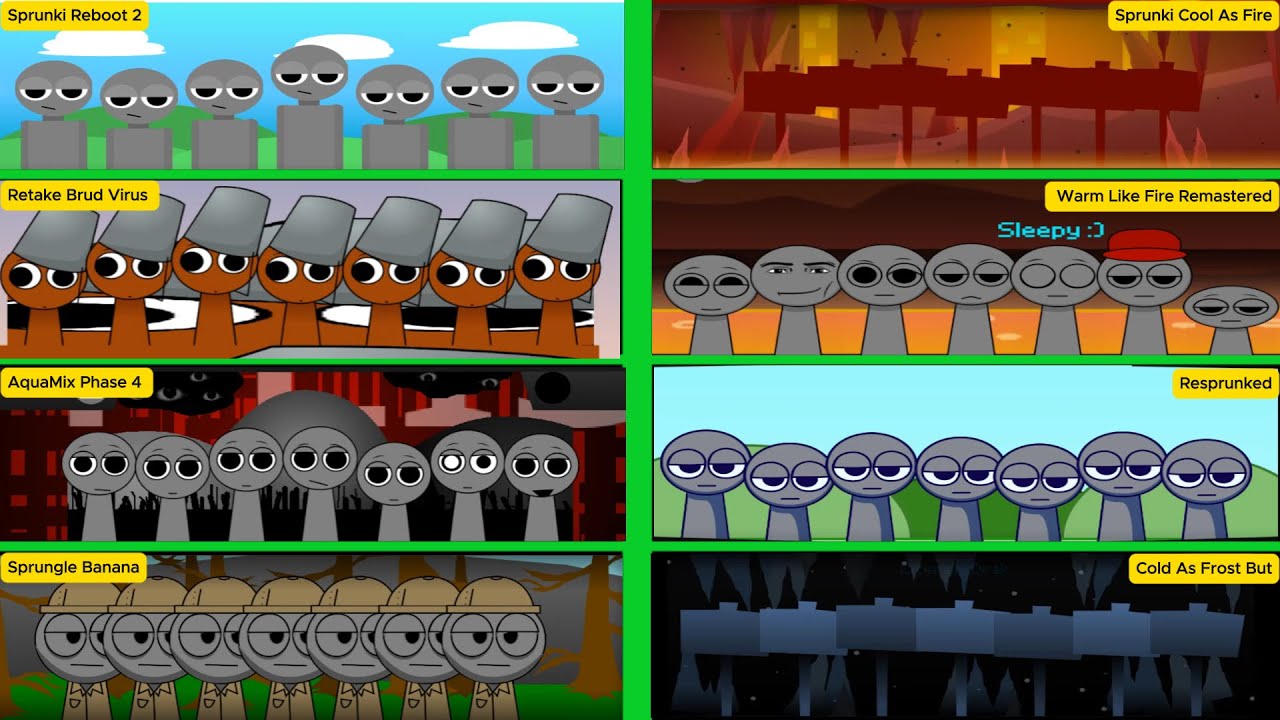 incredibox- Sprunki Mix- Compare (Reboot 2 Vs Cool As Fire Vs Retake ...