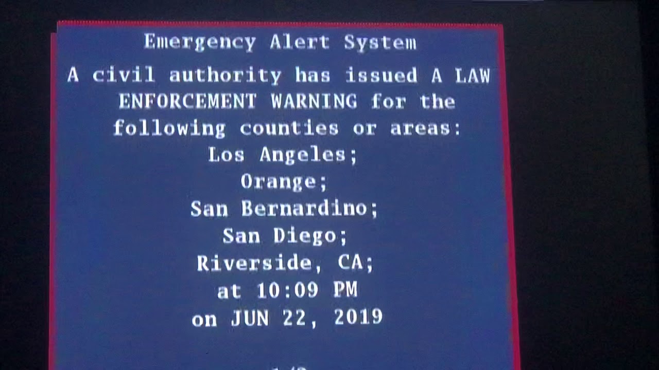 RARE LAW ENFORCEMENT WARNING LOS ANGELES - YouTube
