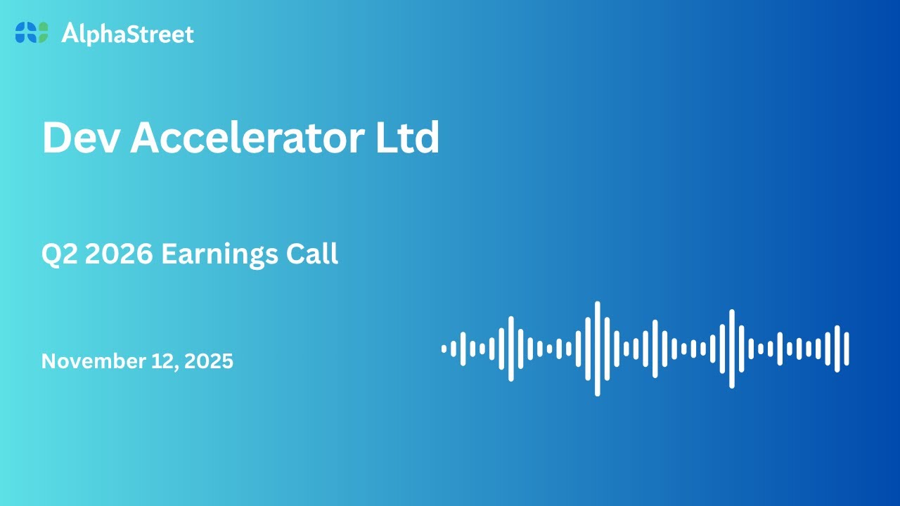 Dev Accelerator Ltd Q2 FY2025-26 Earnings Conference Call - YouTube