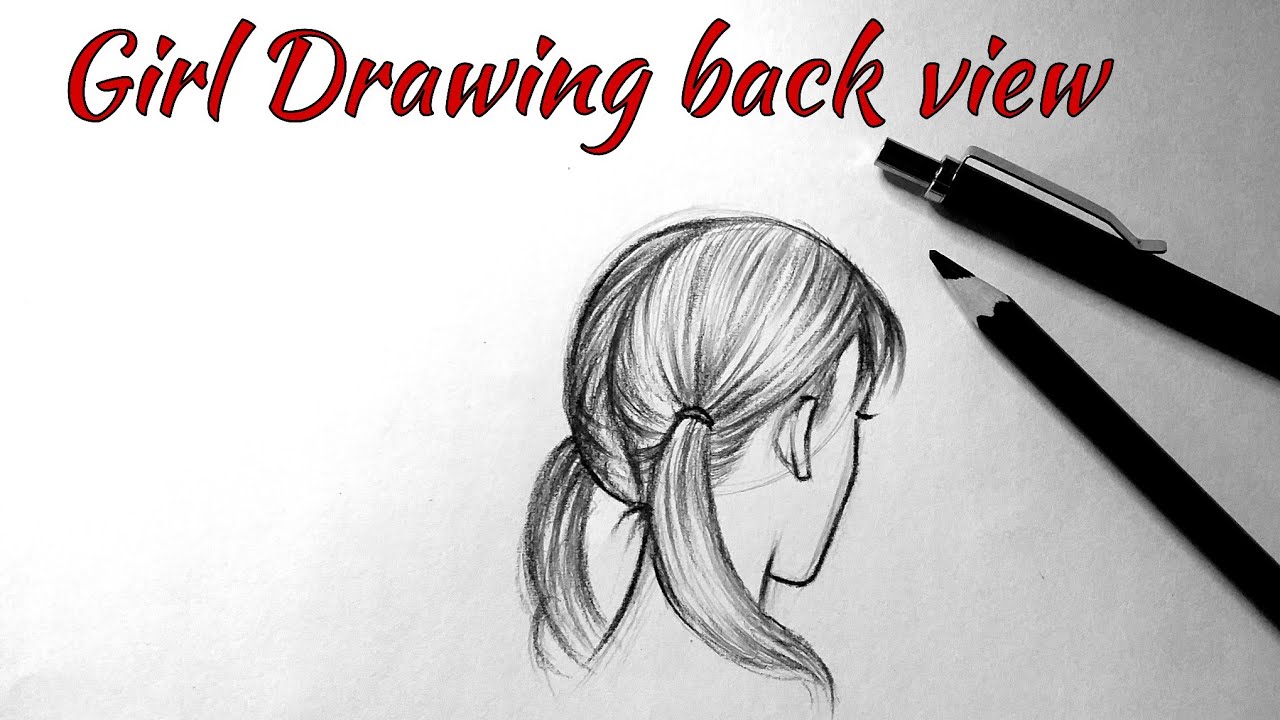 How to draw a girl easy back side Drawing of a girl easy step by step ...