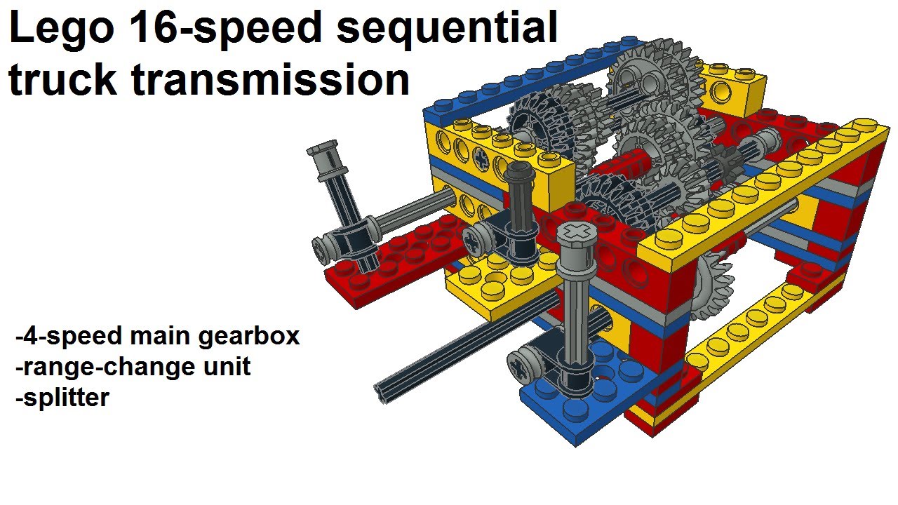 Lego 16-speed sequential truck transmission - YouTube