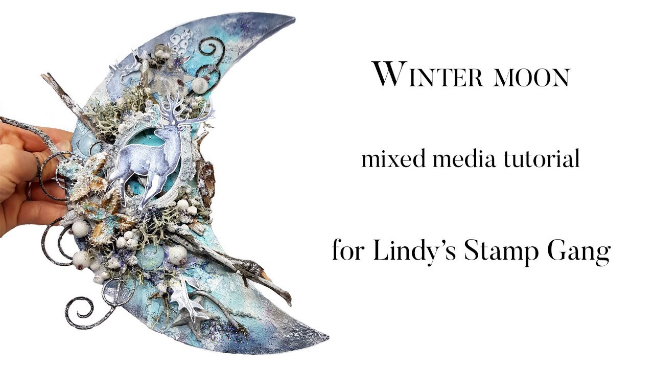 Winter Moon - mixed media tutorial by Alicja S. - YouTube