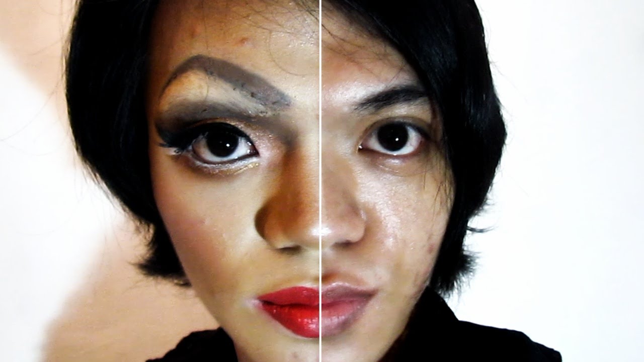 THE POWER OF MAKEUP | HALF FACED TRANSFORMATION - YouTube