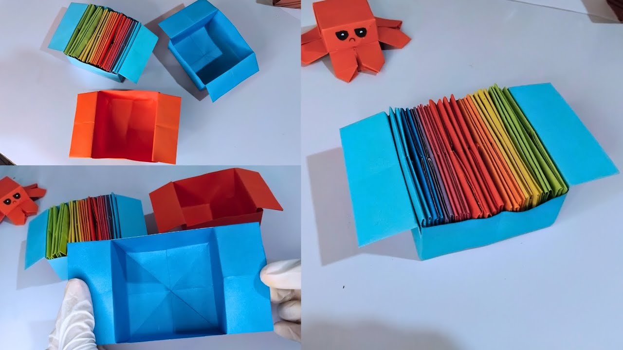 How to make foldable box with paper/ Storage box with paper/ Diy ...