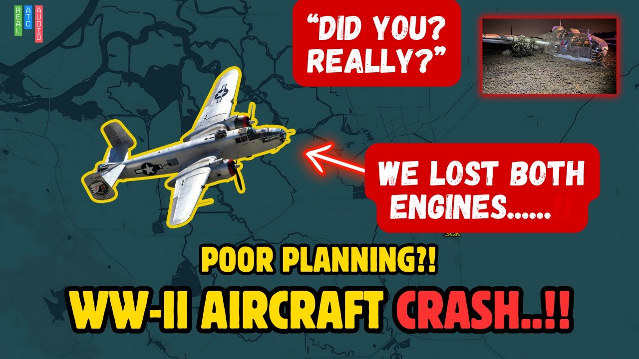 World war II bomber loses both engine. Crash lands in a field #atc ...