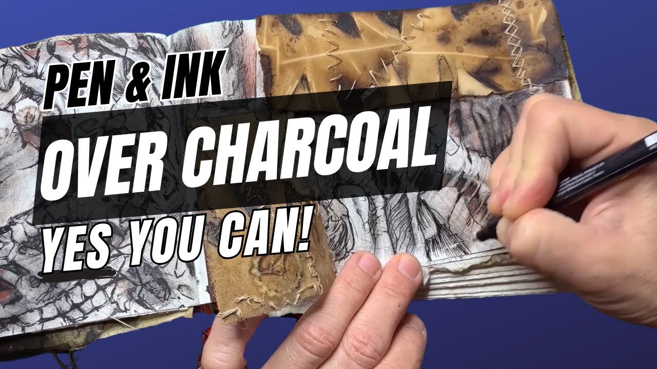 Pen & Ink Over CHARCOAL?! YES!!! You can! - YouTube