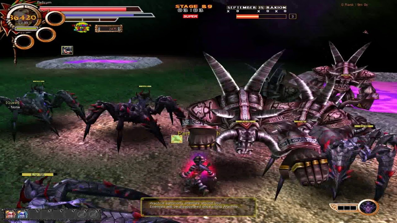 Rakion - Event Stage 11 - Arachne Cave (Stage 89) Mage Class - YouTube
