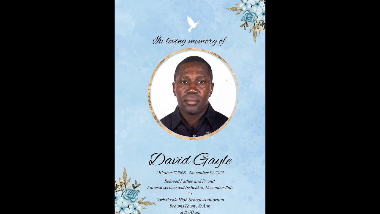 THANKSGIVING SERVICE FOR DAVID GAYLE - YouTube