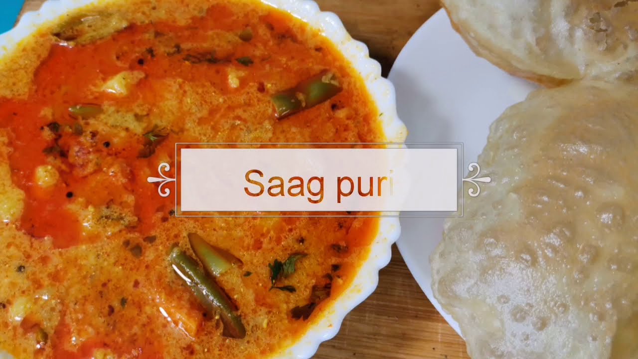 Saag puri||famous hyderabadi breakfast||restaurant style saag puri at ...