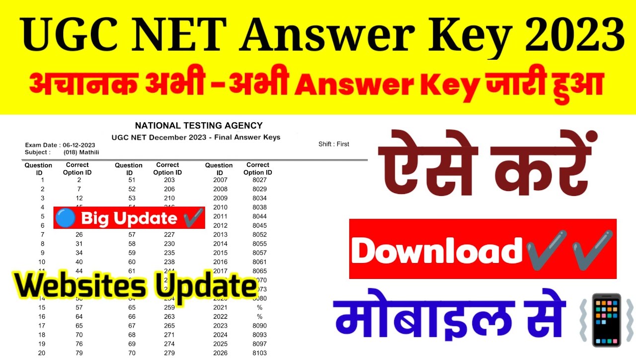 Big News 🔴 UGC NET Answer Key 2023 Kaise Dekhe !! How to Check UGC NET ...