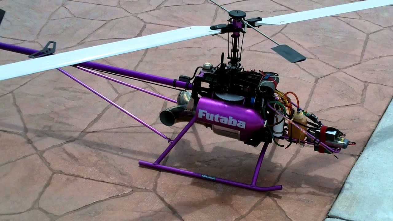 Vario Turbine Radio controlled helicopter. Throttle down and cool cycle ...