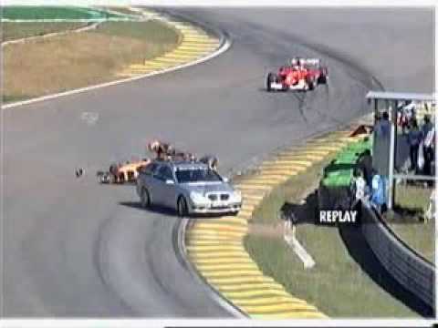 F12002- formula one car accident - heidfeld runs into the sa - YouTube
