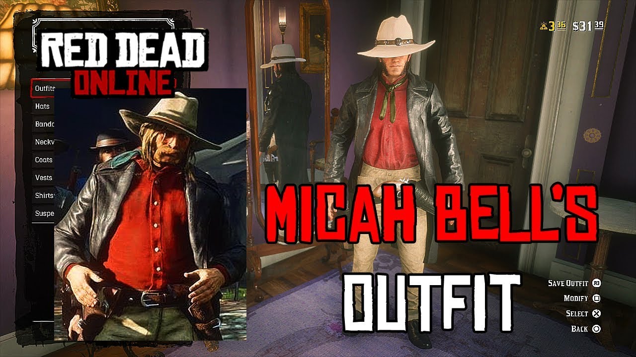 Red Dead Online MICAH BELL'S OUTFIT - YouTube