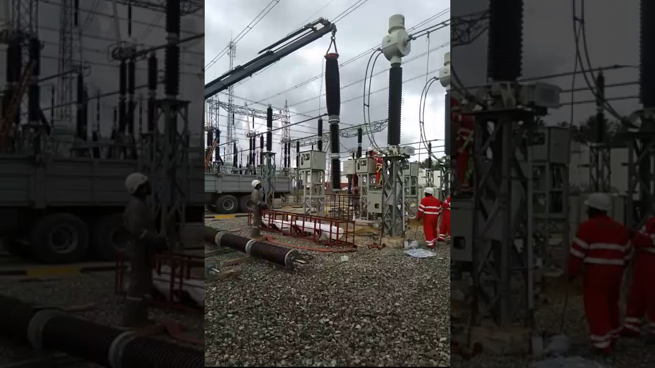 Installation of 220kv SF6 Circuit breaker - YouTube