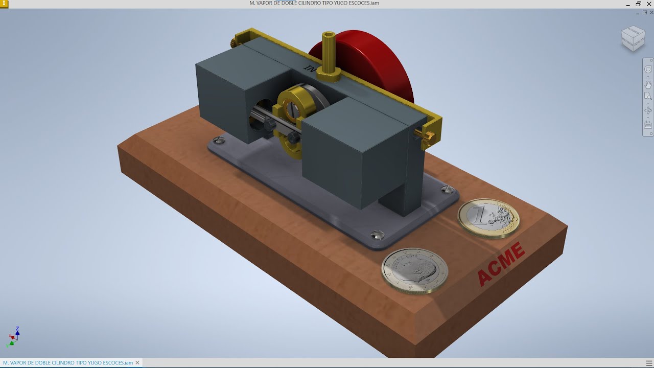 AUTODESK INVENTOR MAQUETA DE UNA MÁQUINA DE VAPOR TIPO YUGO ESCOCÉS ...