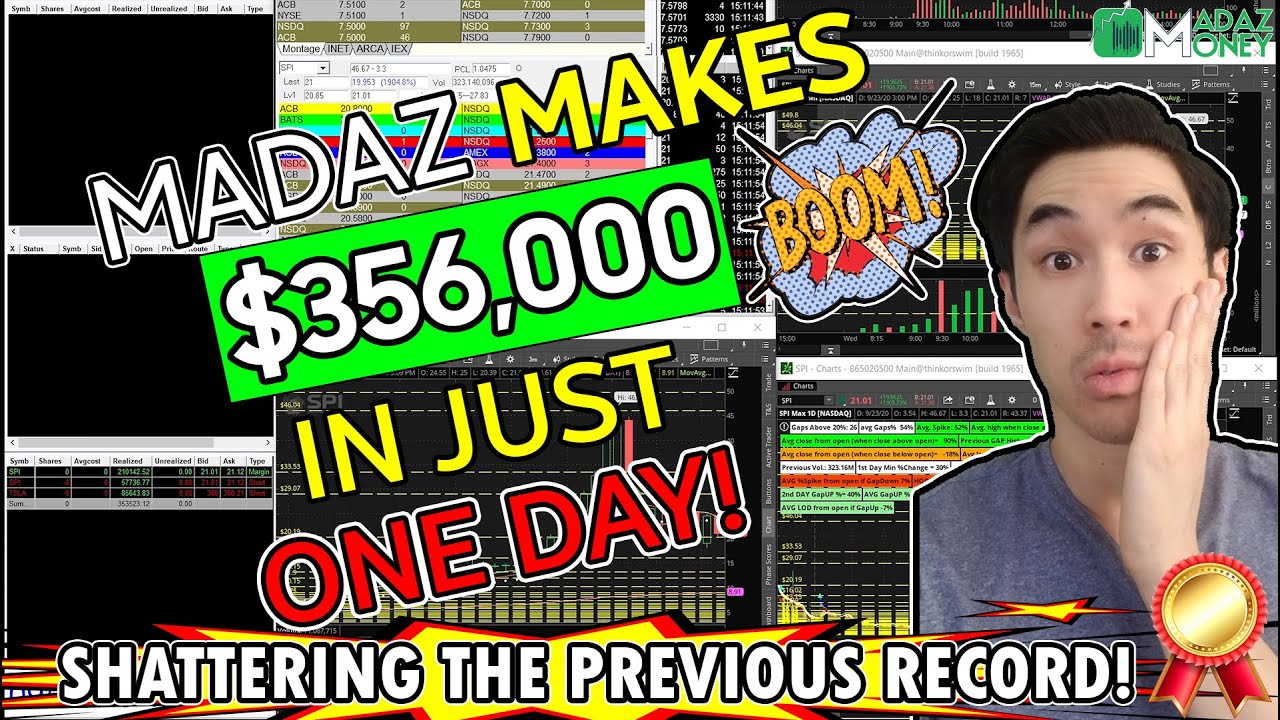 EPIC LEGENDARY LIVE DAY #TRADING VIDEO - MADAZ MAKES $356,000 IN ONE ...