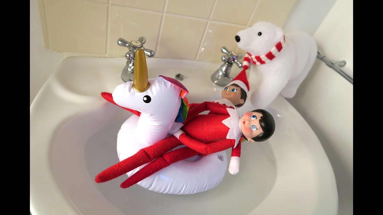 Elf on the shelf ride a unicorn! - YouTube