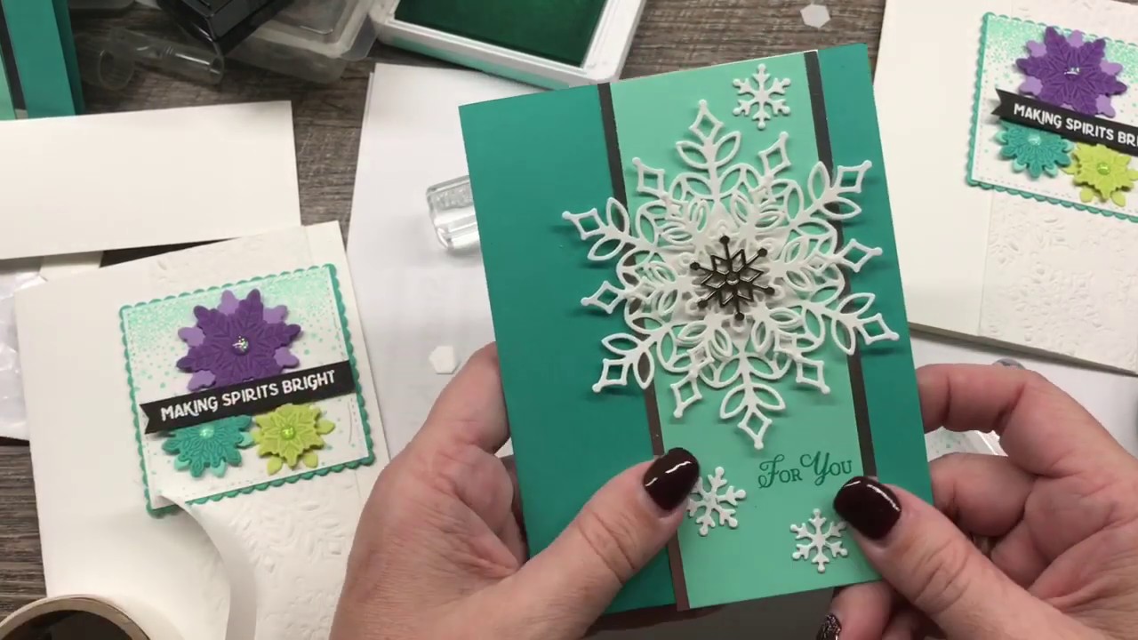 How to make 2 Gorgeous Snowflake Cards - YouTube