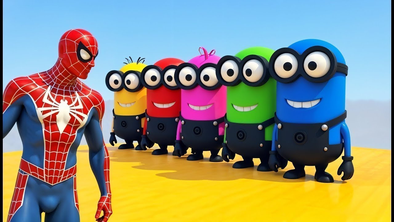 GTA 5 Epic Ragdolls SPIDERMAN VS COLOR FULL MINION (Physics & Funny ...