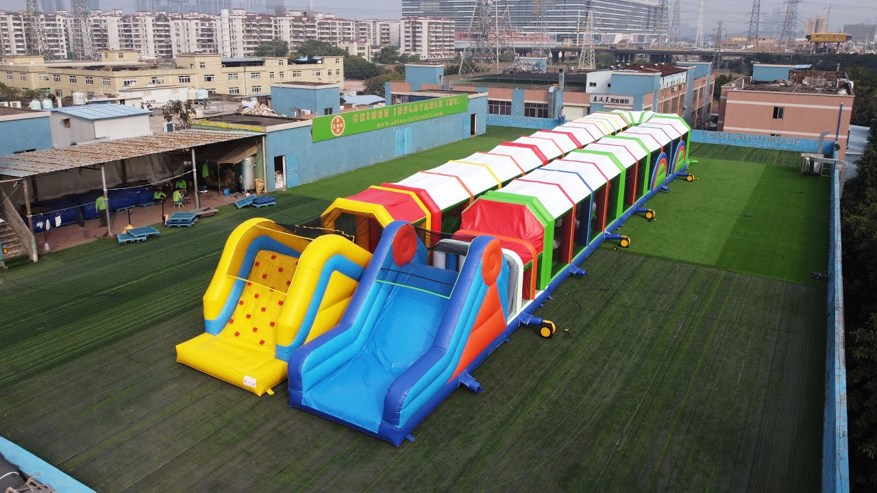 80m Inflatable Obstacle Course Challenge Run from Chinee Inflatables ...