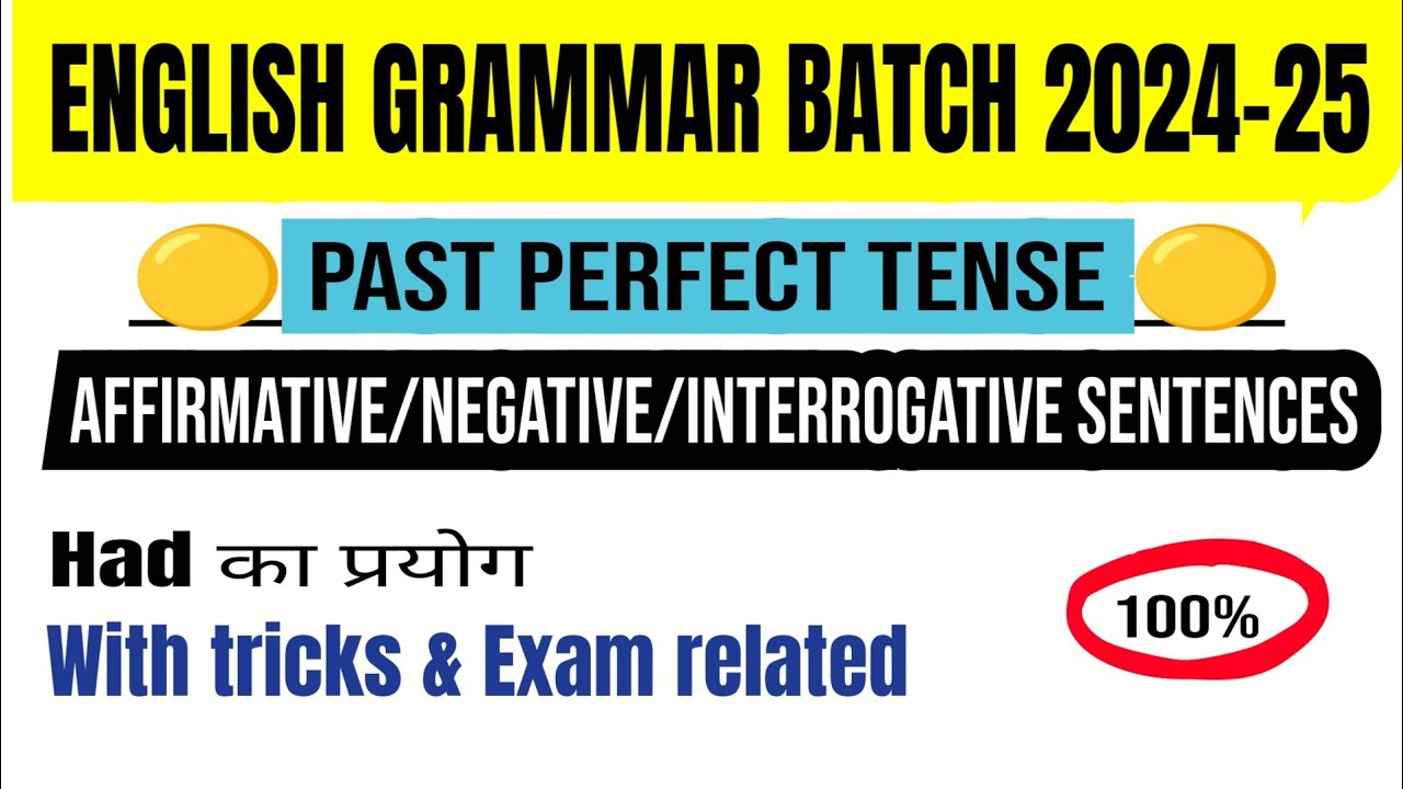 English Grammar//Past Perfect Tense//Use of had #tense #englishgrammar ...