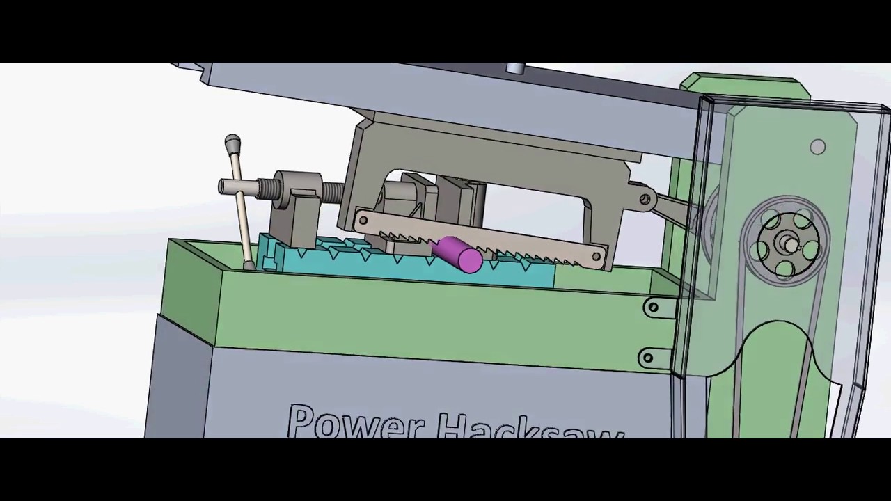 solidworks sample file POWER HACKSAW BY MD RASHID - YouTube