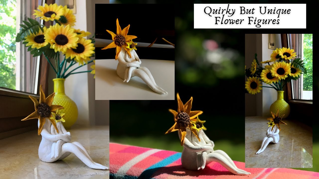 Quirky Unique Clay Figures | Home Decor | DIY Flower Sculpture | Easy ...