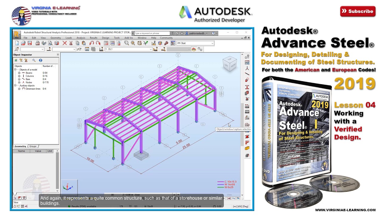 Advance Steel 2019 Tutorial | Lesson 04 | Designing of Steel Frames ...