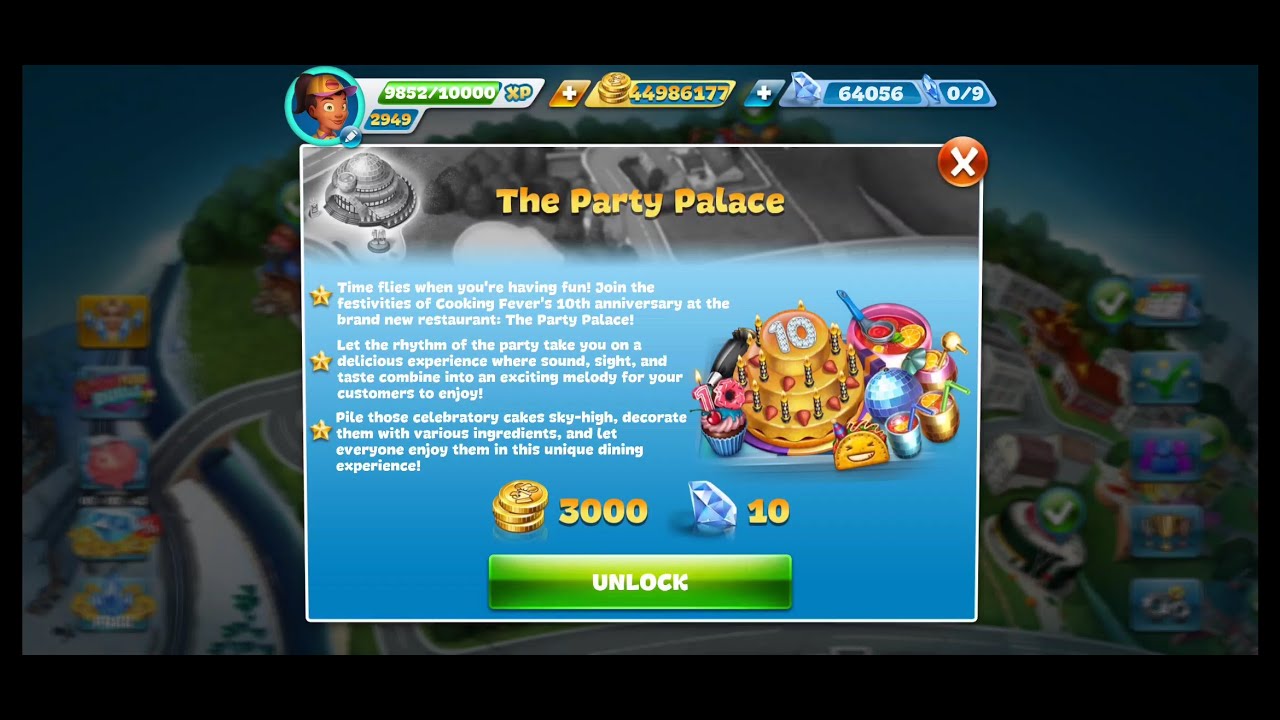 Cooking Fever - The Party Palace Introduction - YouTube