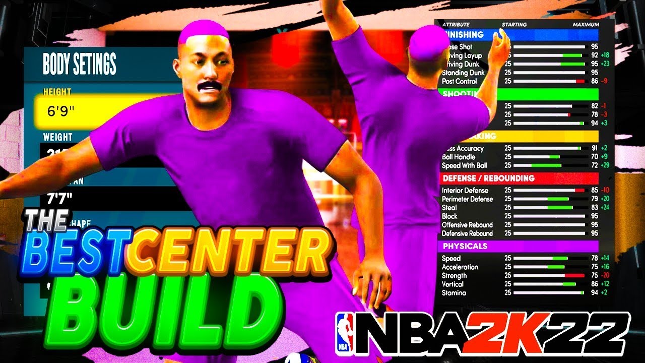 NBA 2K22 BEST CENTER BUILD! 90 SPEED + 97 VERTICAL CENTER! BLAH BUILD ...